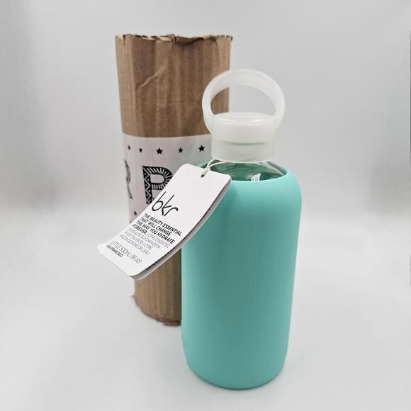 bkr | Games | Bkr Water Bottle 6oz Teal Silicone Glass Water Bottle New ...